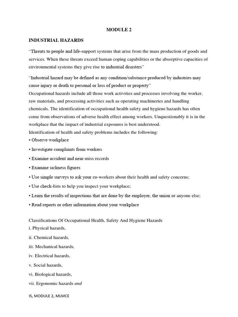 Industrial Hazards and Safety Training | PDF | Human Factors And ...
