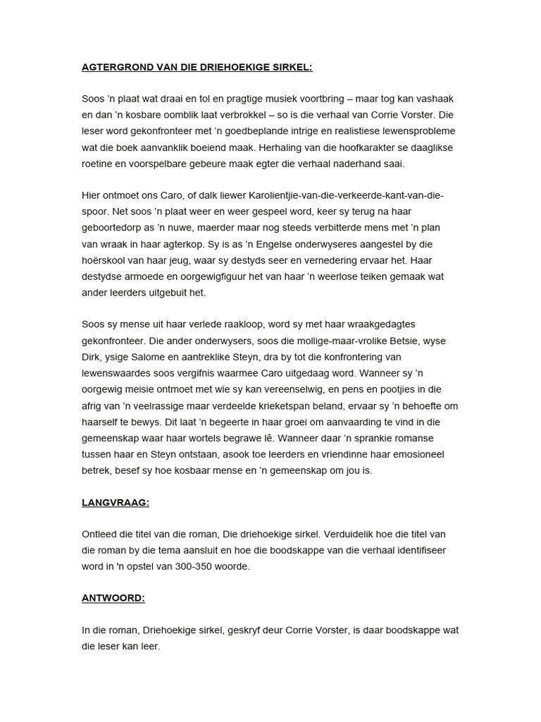 AGTERGROND VAN DIE DRIEHOEKIGE SIRKEL | PDF