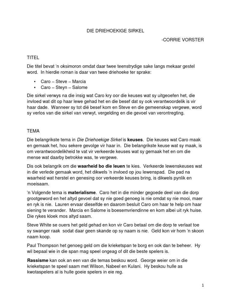 Driehoekige Sirkel Notas Deel 1 | PDF
