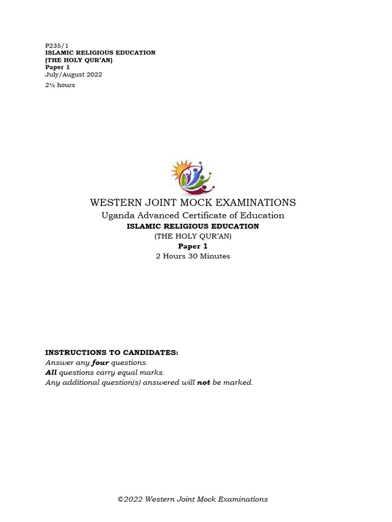 P235 - 1 IRE Paper | Download Free PDF | Quran | Islam