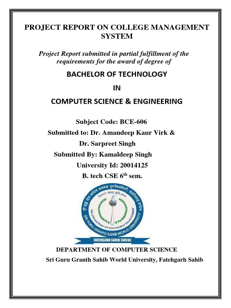 Project File College Management System1 | PDF | Python (Programming ...