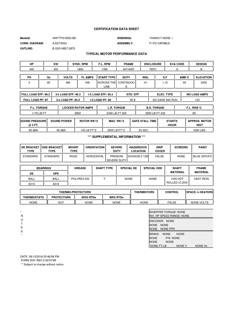 Motor Certification Sample | PDF | Electric Motor | Vehicles