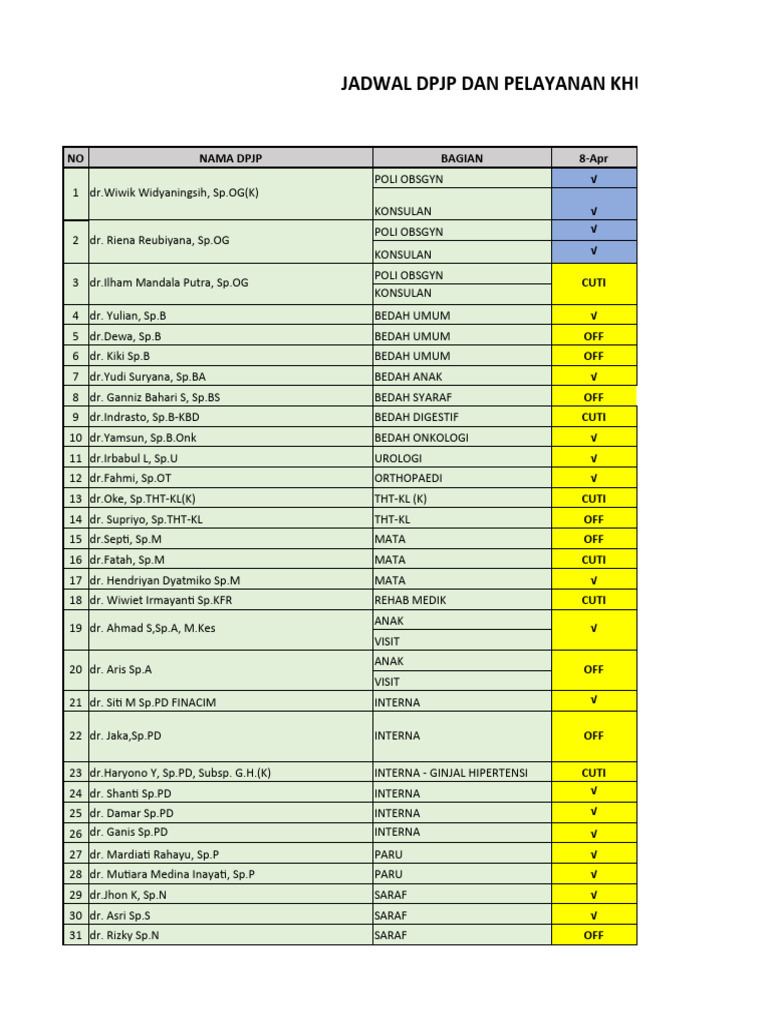 Jadwal DPJP Edisi Lebaran 2024 | PDF | Self-Improvement