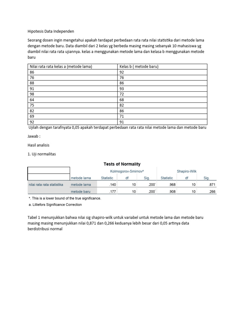 Hipotesis Data Independen | PDF