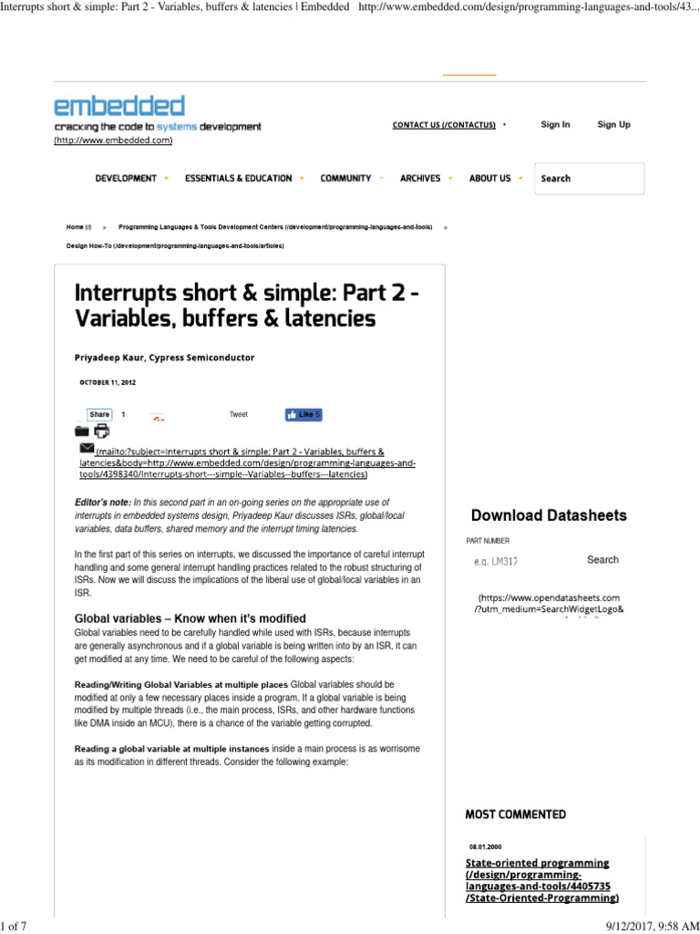 Interrupts Short & Simple - Part 2 - Variables, Buffers & Latencies ... Interrupts Short & Simple - Part 2 - Variables, Buffers & Latencies ...
