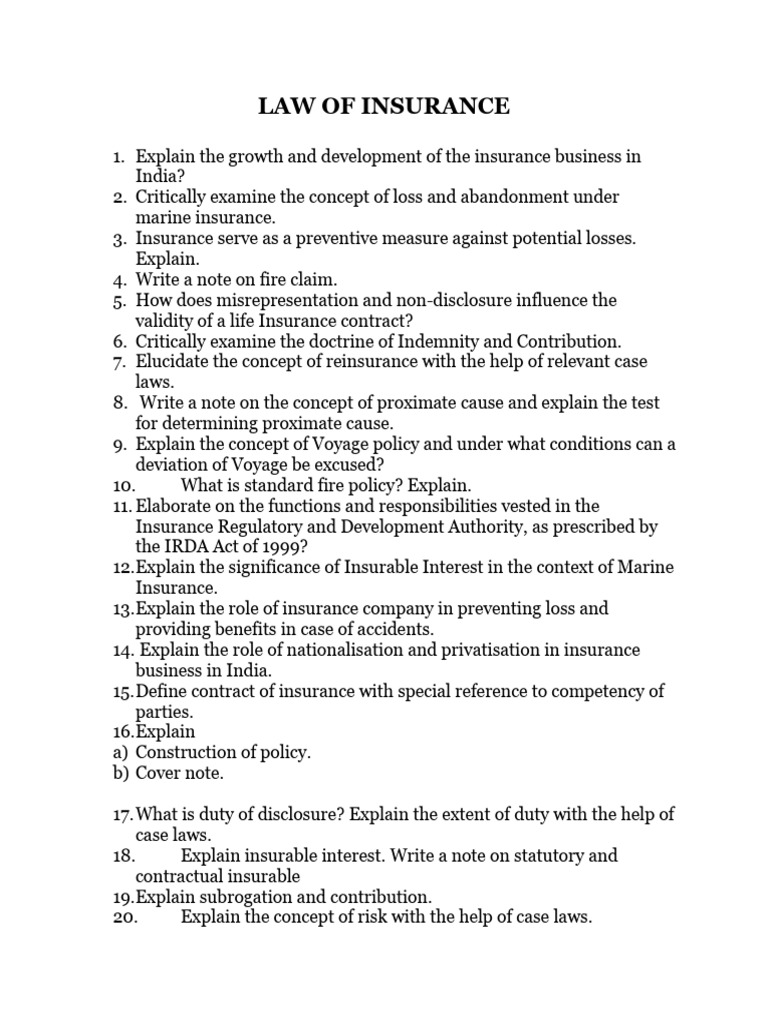 Law of Insurance Repeated Q | PDF | Insurance | Insurance Policy