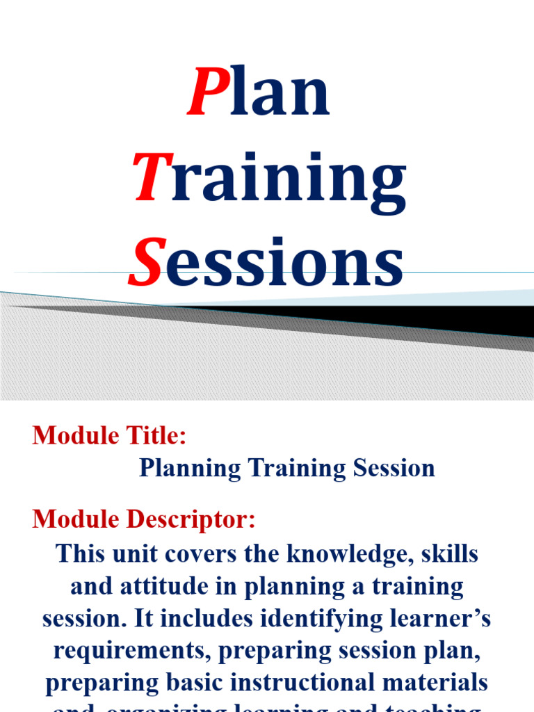 Plan Training Session - Orientation | PDF