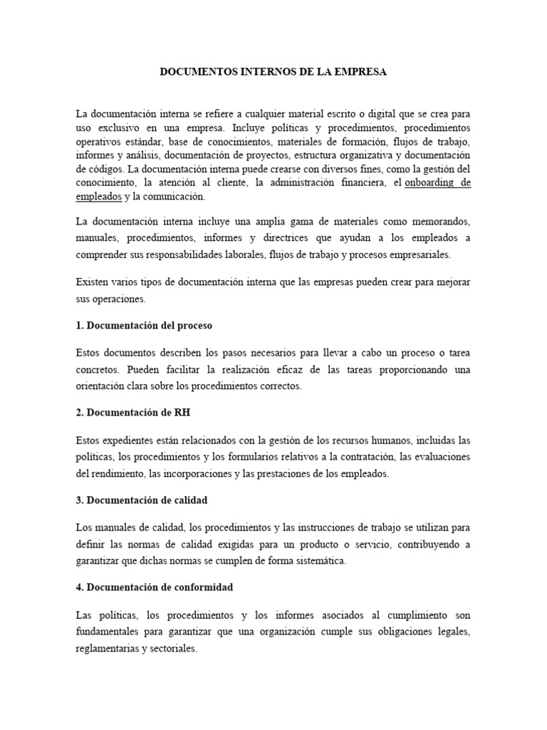 Documentos Internos y Descripción Del Proceso | PDF | Contabilidad ...