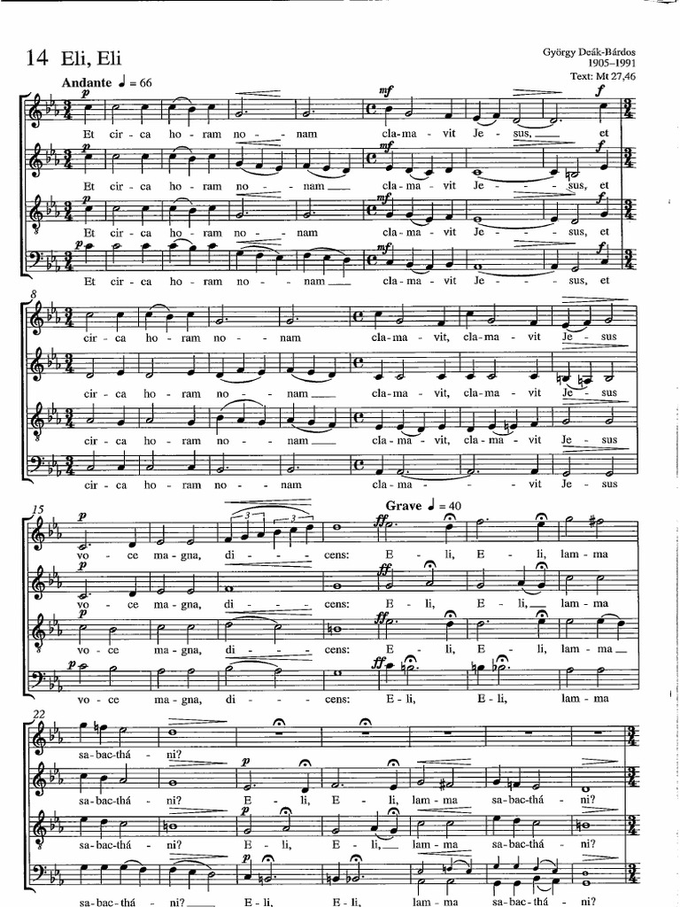 Eli, Eli - G. Deàk Bàrdos | PDF