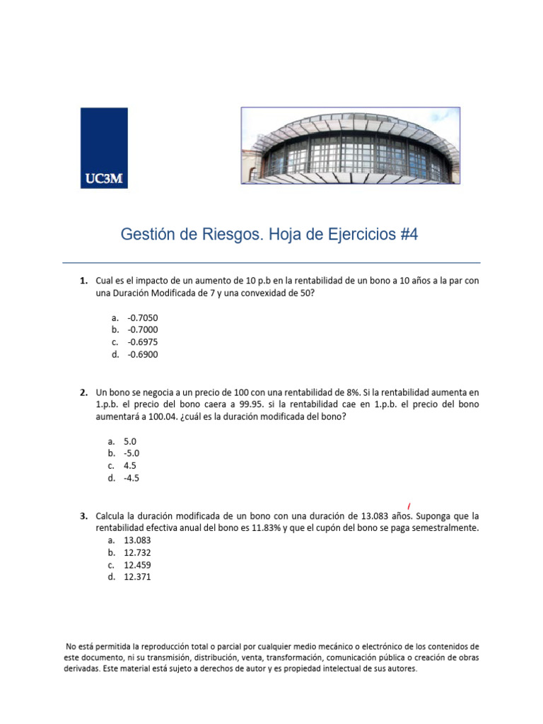 Hoja#4 - Enunciado - 2024 | PDF | Swap (Finanzas) | Tasas de interés