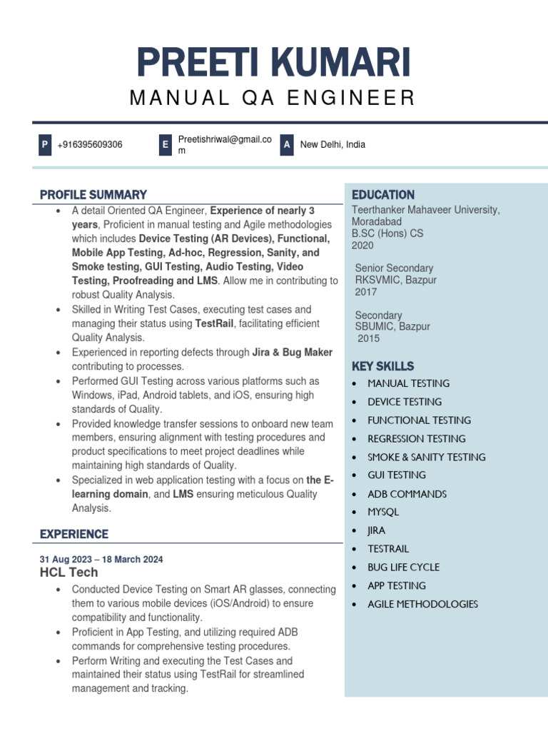 PREETI KUMARI - Resume | PDF | Software Development Process | Ios