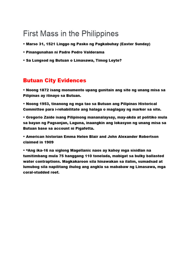 First Mass in The Philippines | PDF