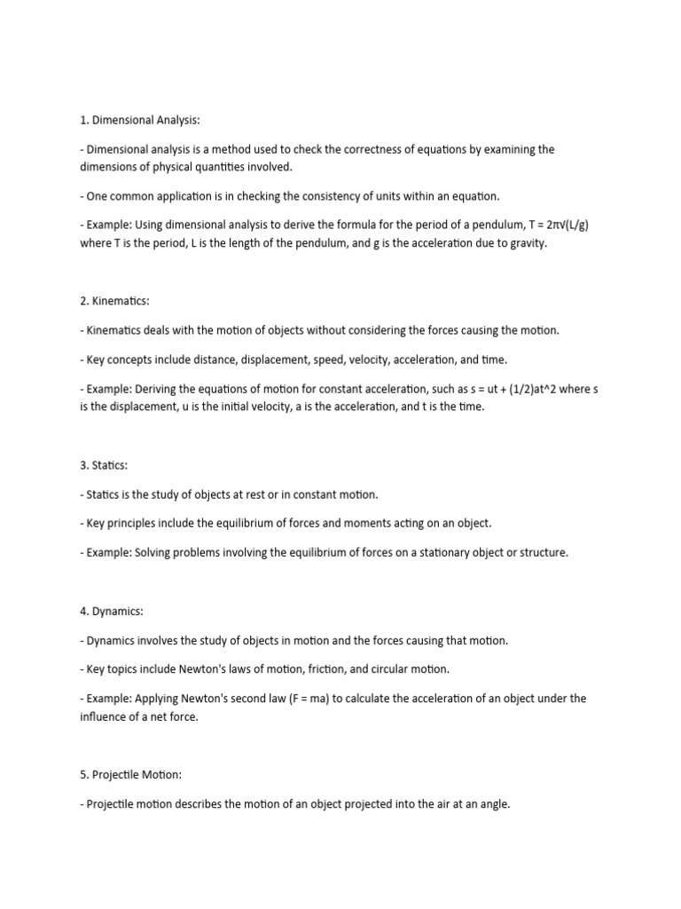 Phy 101, My Draft | PDF | Force | Acceleration
