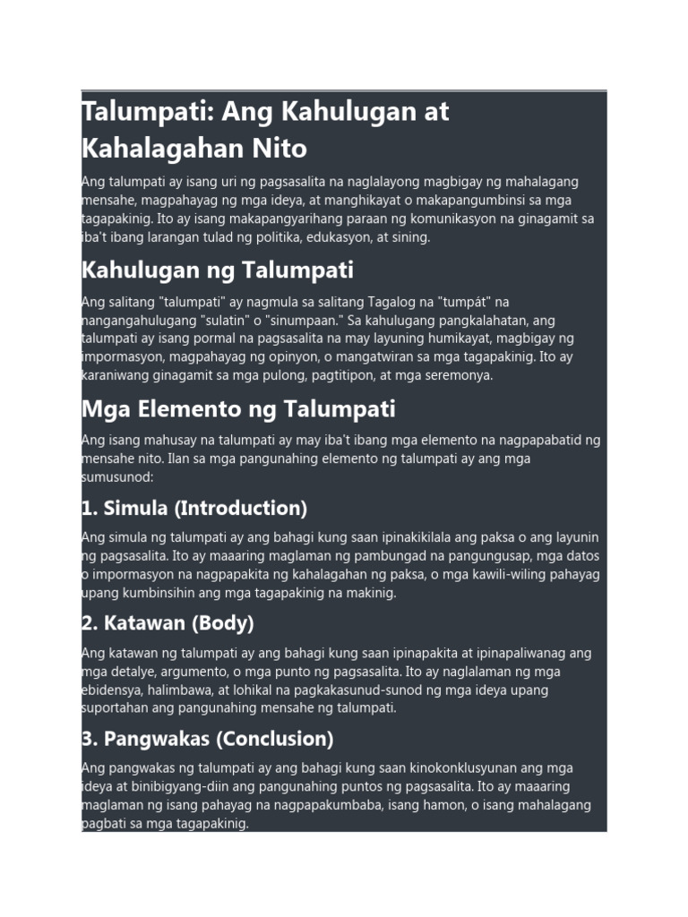 Talumpati | PDF