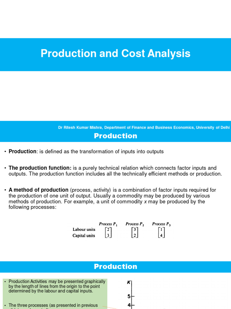 Lecture 8 - 9 - Production and Cost Analysis | PDF | Average Cost ...