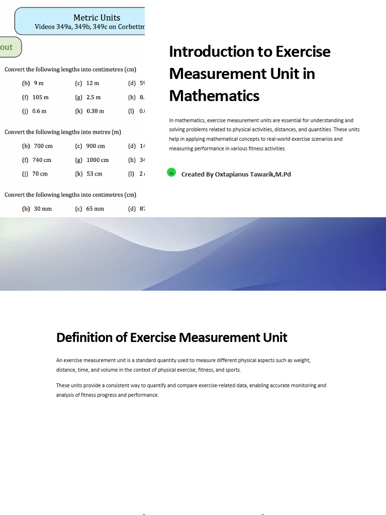 Exercise Measurement Units in Math | PDF | Measurement | Weight