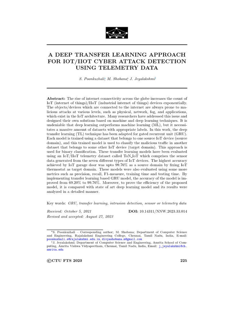 A Deep Transfer Learning Approach For Iot Iiot Cyber Attack Detection