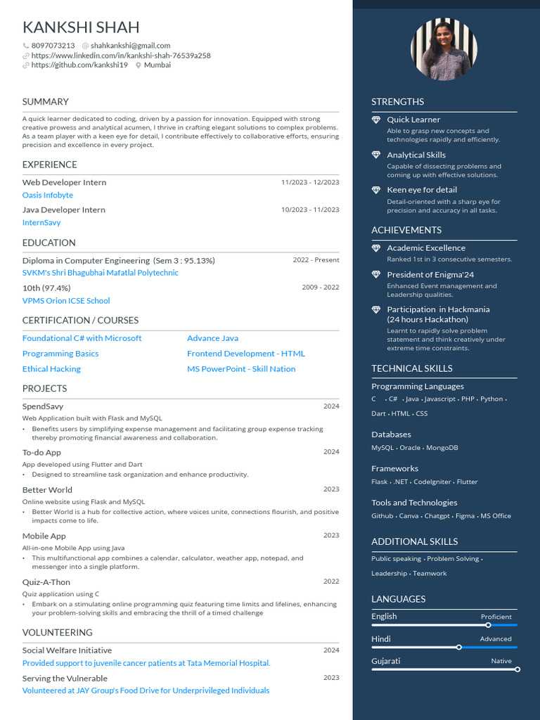 Kankshi Shah Resume | PDF | Web Application | Mobile App