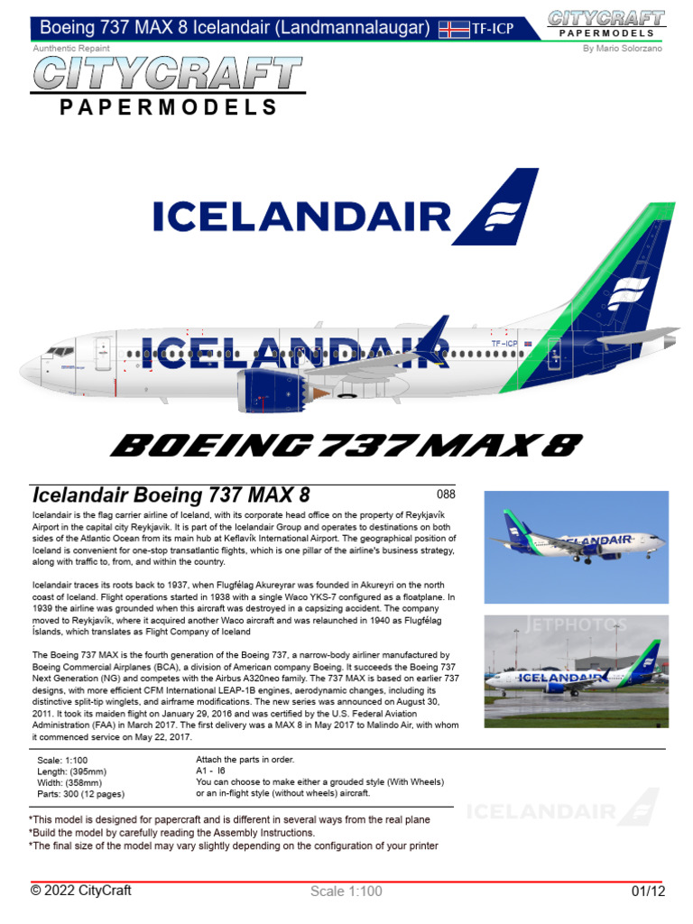 Boeing 737 MAX 8 Icelandair (Green) 1 - 100 | PDF | Aviation | Aircraft