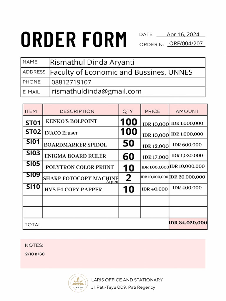 Order Letter | PDF