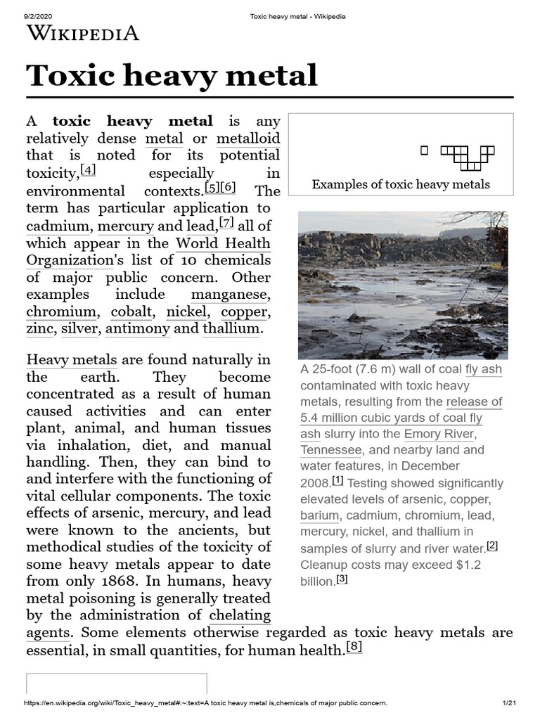 Understanding Toxic Heavy Metals | PDF | Toxic Heavy Metal | Sets Of ...