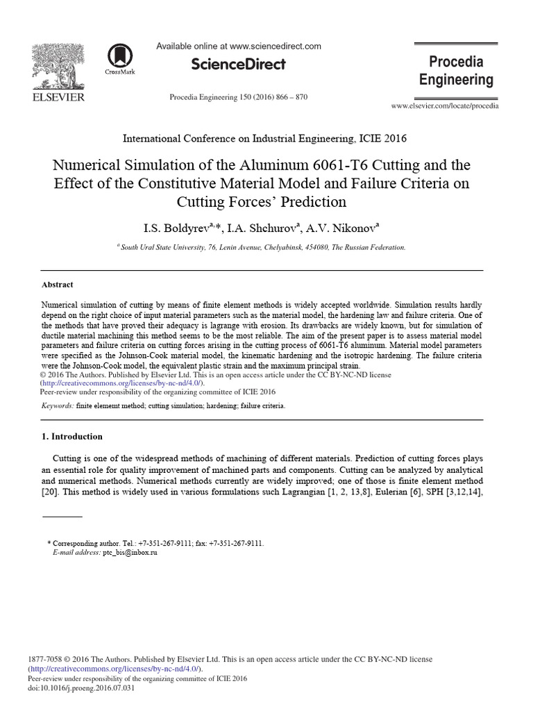 1 s2.0 S1877705816313406 Main | PDF | Deformation (Engineering ...