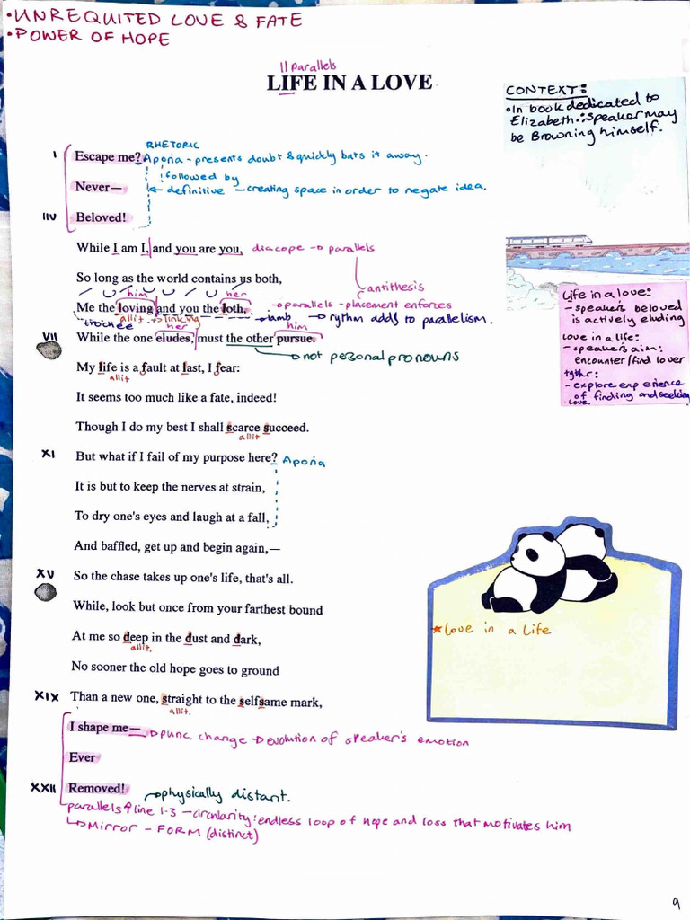 Life in a Love - Browning analysis notes | PDF