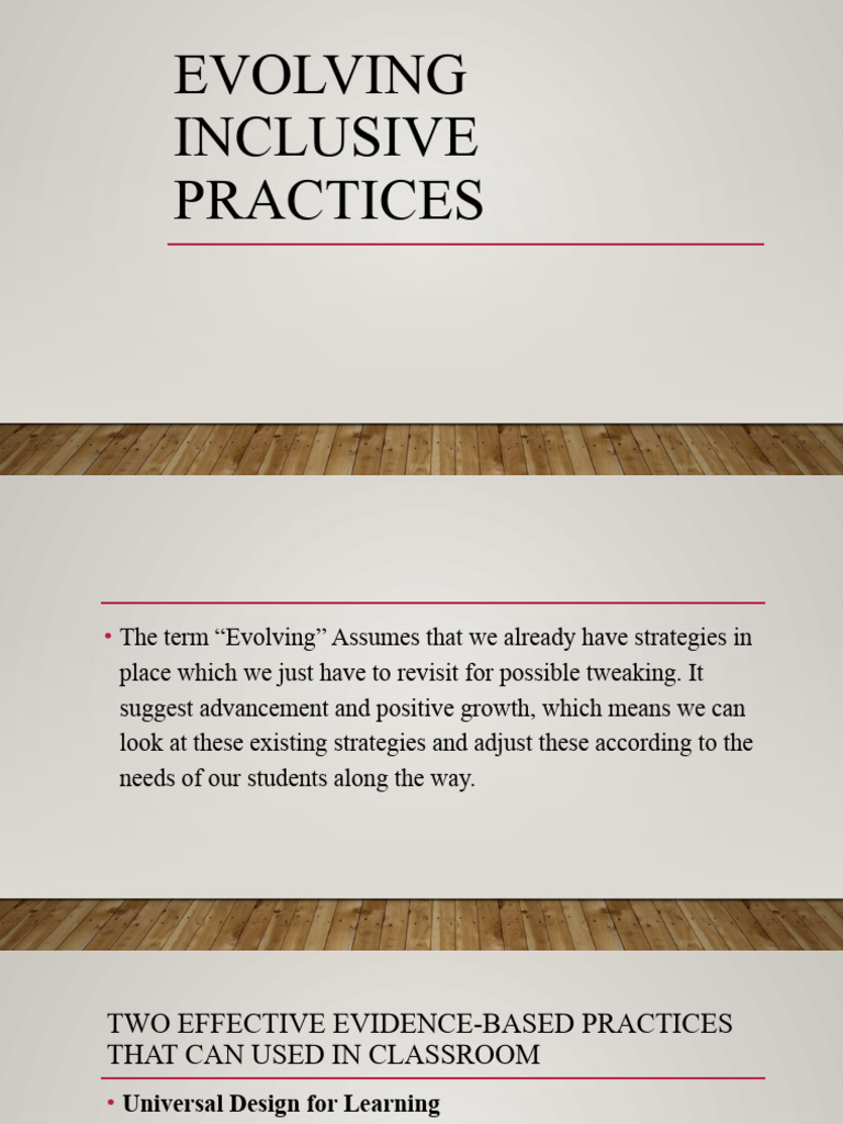 Evolving Inclusive Practices | Download Free PDF | Learning | Classroom