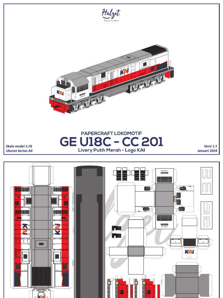 (Halzet) Papercraft Lokomotif CC 201 - KAI | PDF