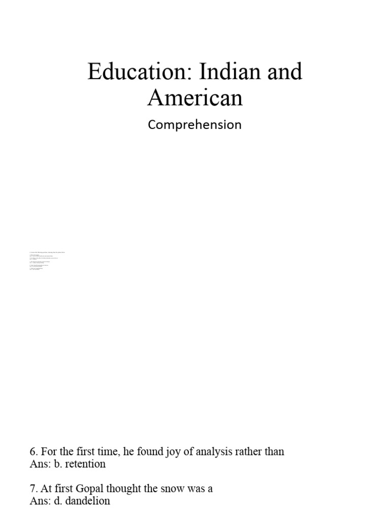 Indian vs. American Education Systems | PDF | Critical Thinking ...