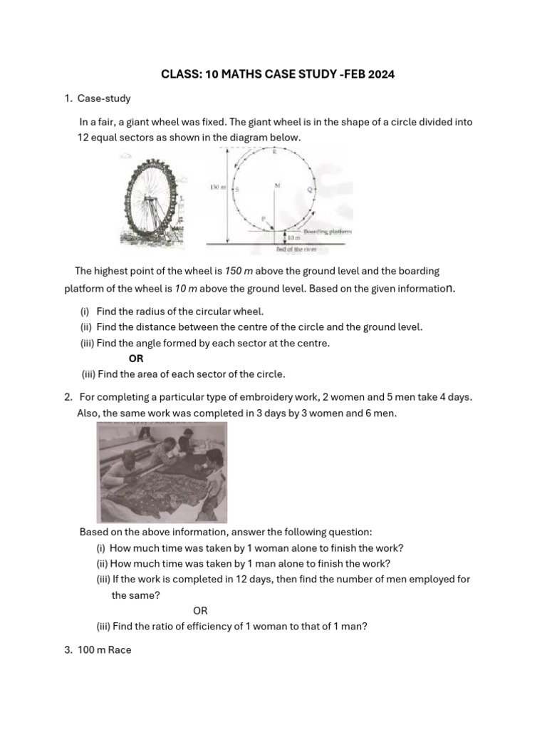 Class 10 Maths Case Study - Feb 2024 | PDF | Elementary Geometry ...