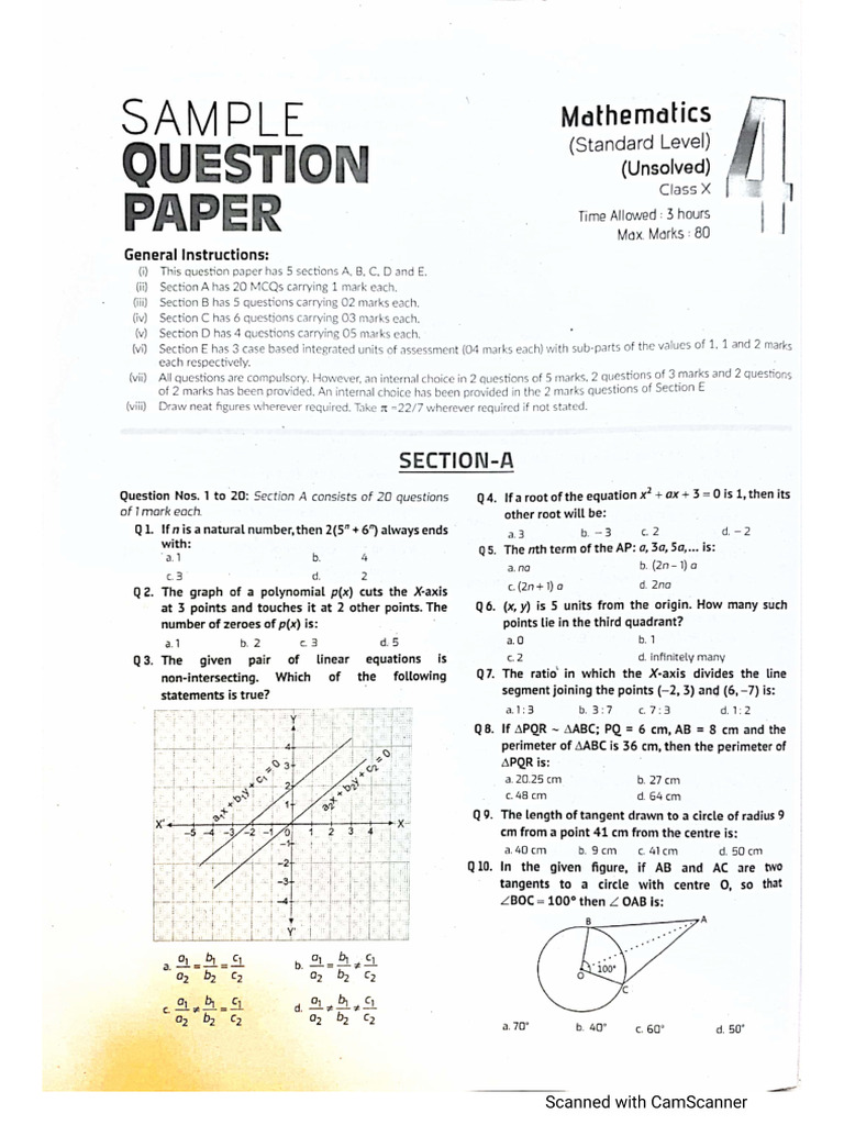Sample Paper -4(mm) 2024 | PDF