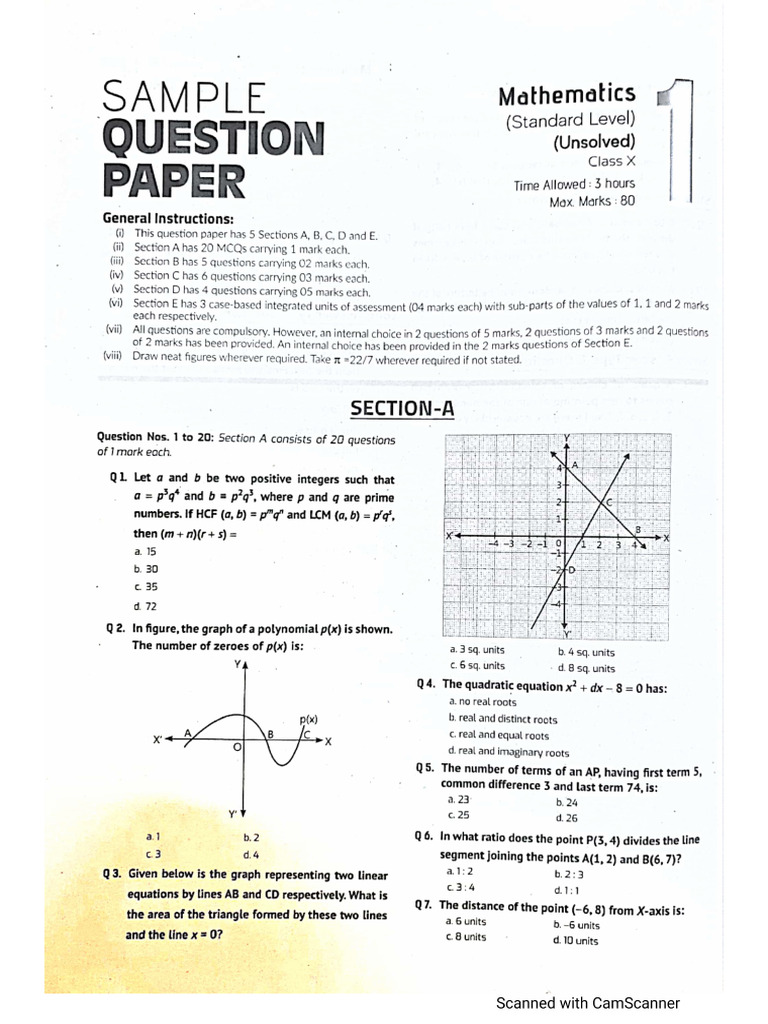 Sample Paper - 1 (MM) 2024 | PDF