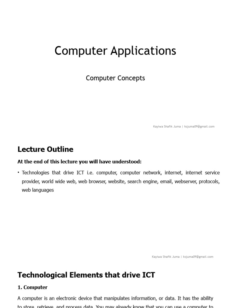 Introduction To Computer Concepts | PDF | World Wide Web | Internet & Web