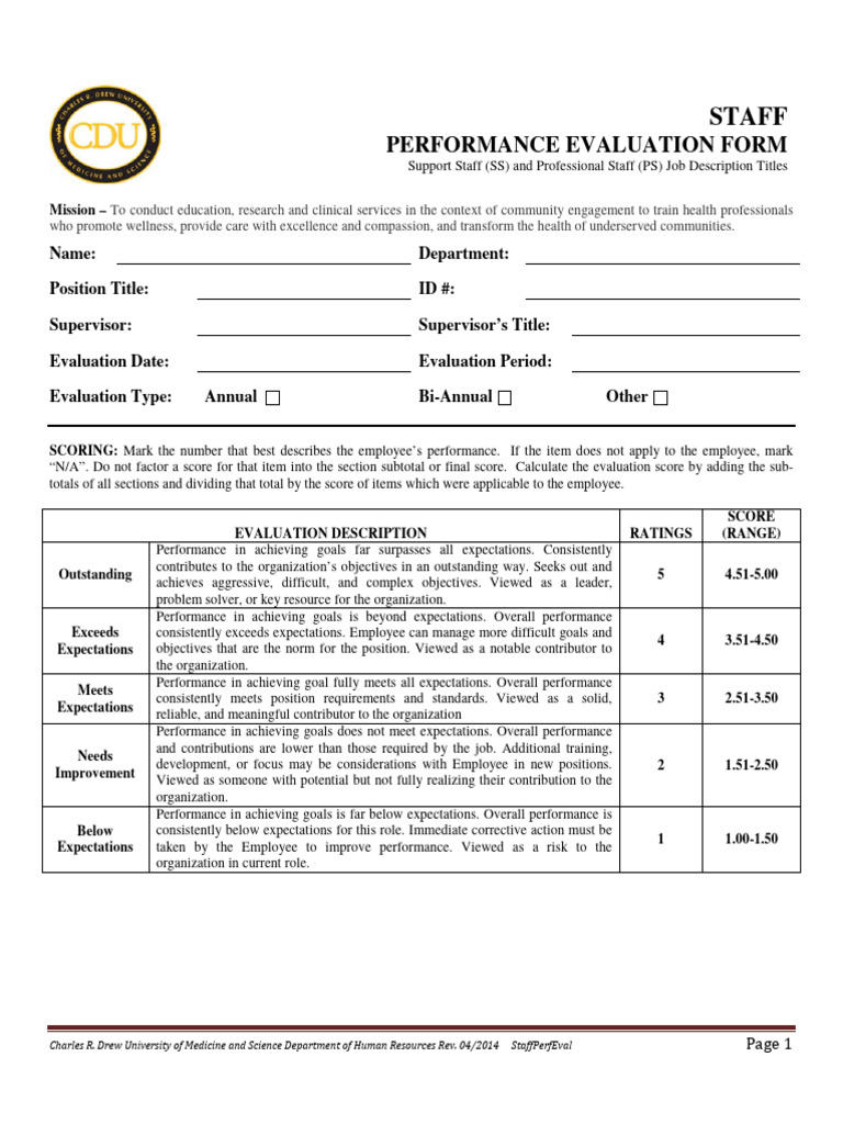 Staff Performance Evaluation Form | PDF | Creativity | Innovation