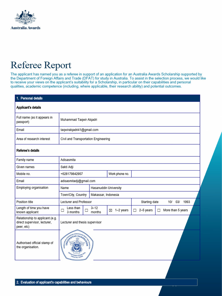 Referee Report For AAS Applications 2 | PDF | Critical Thinking ...
