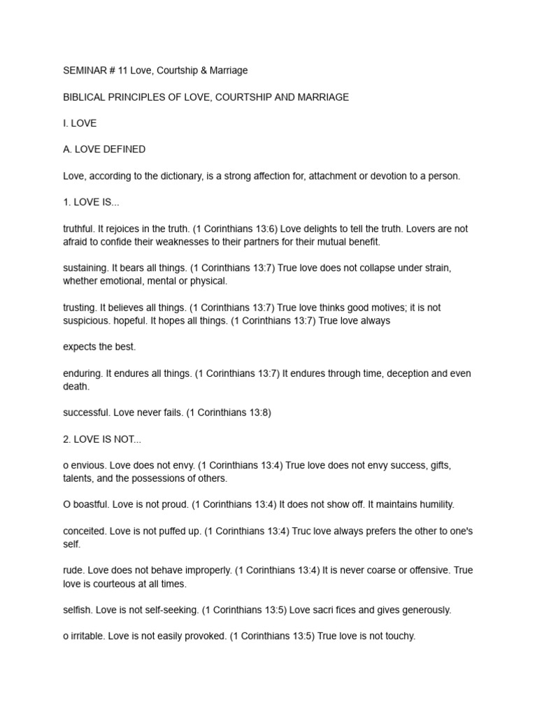 SEMINAR # 11 Love, Courtship & Marriage | PDF | Love | Romance (Love)