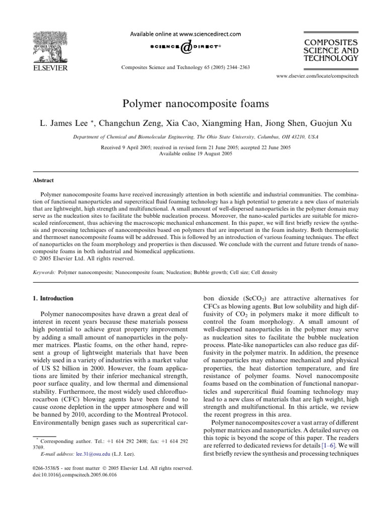 Polymer Nanocomposite Foams | PDF | Nanocomposite | Polystyrene