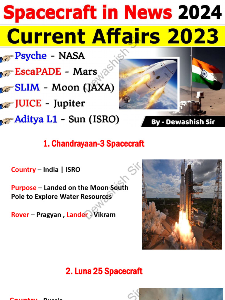 Spacecraft in News 2024 | PDF | Spacecraft | Nasa