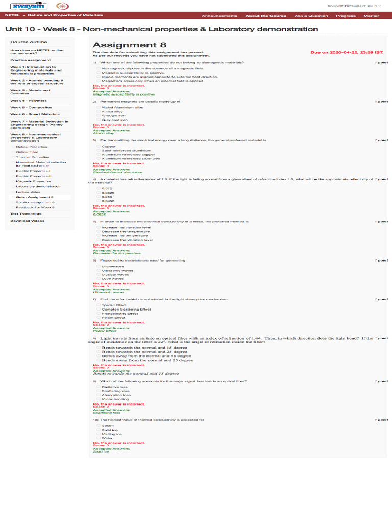 Noc20 Me13 Assigment 8 | PDF