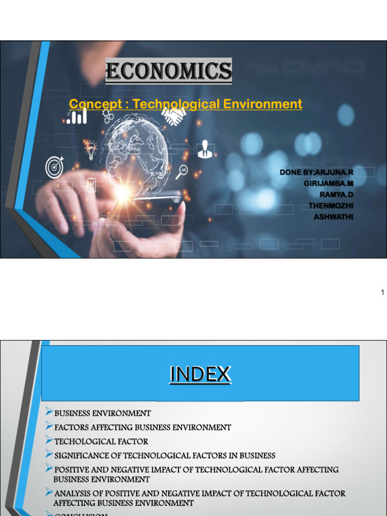 Economics: Concept: Technological Environment | PDF | Innovation | Behavior