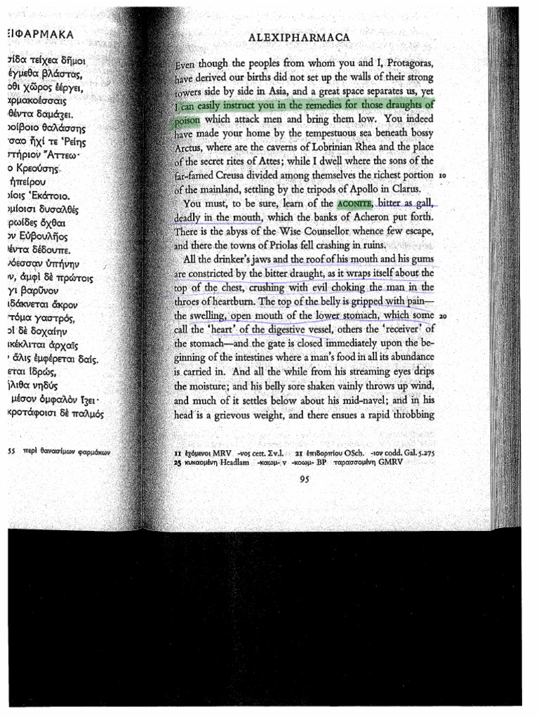 Nicander of Colophon Alexipharmaca | PDF