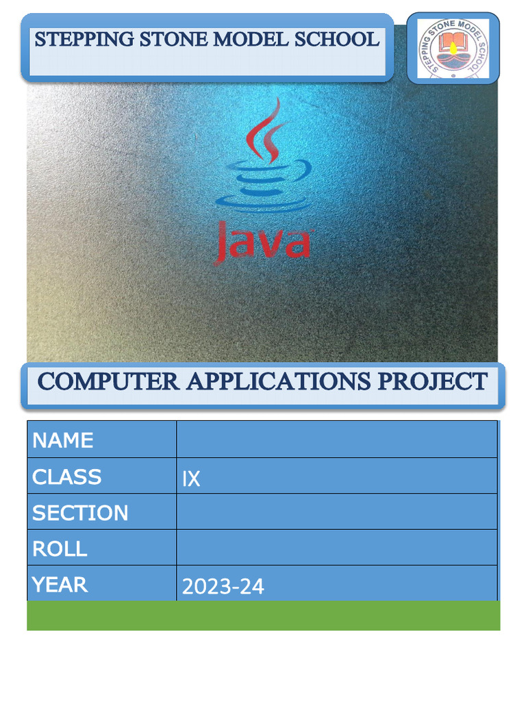 Java Programs for Class IX Project | PDF | Numbers | Software Engineering