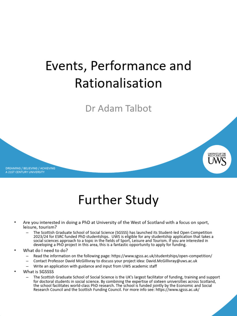 Events Performance and Rationalisation | PDF | Max Weber | Rationality