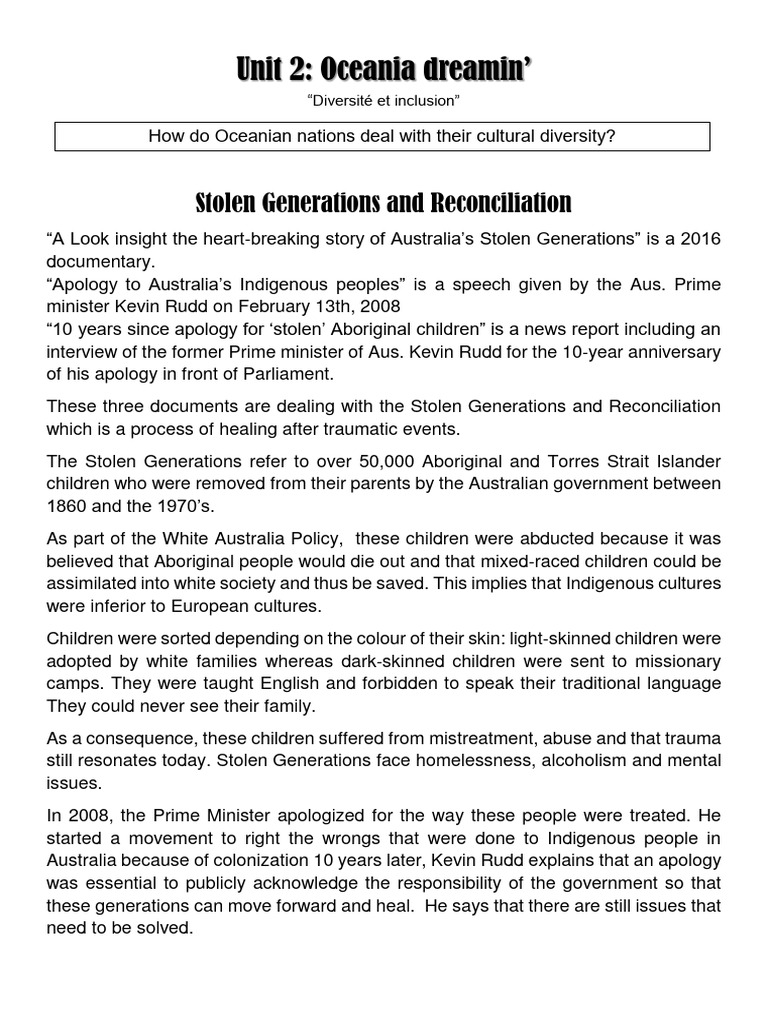 U2 - Lessons 1e3 | PDF | Indigenous Australians | Māori People