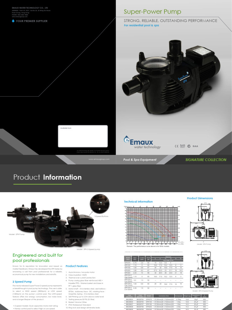 Super-Power Pump Brochure DoublePage en | PDF | Pump | Manufactured Goods