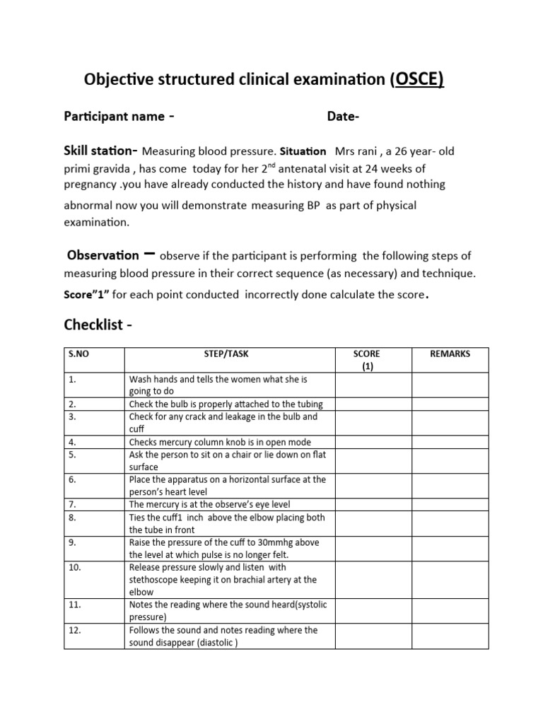 Objective Structured Clinical Examinatio1 | PDF | Cardiopulmonary ...