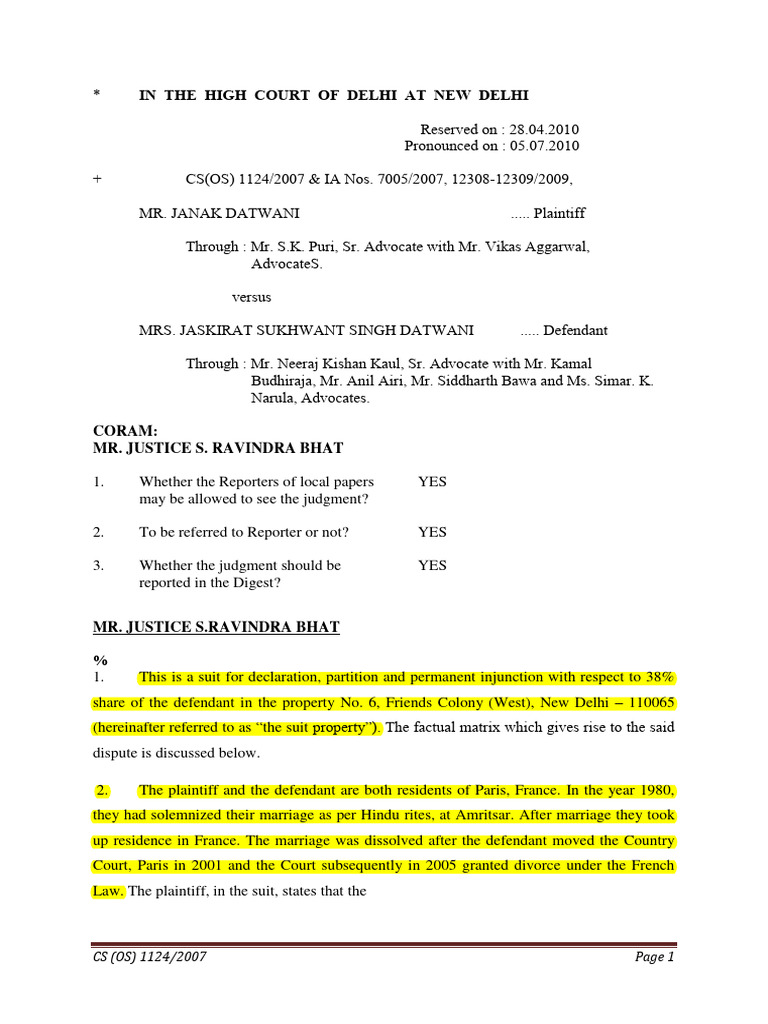 Janak Datwani v. Jaskirat Sukhwant | PDF | Lawsuit | Jurisdiction