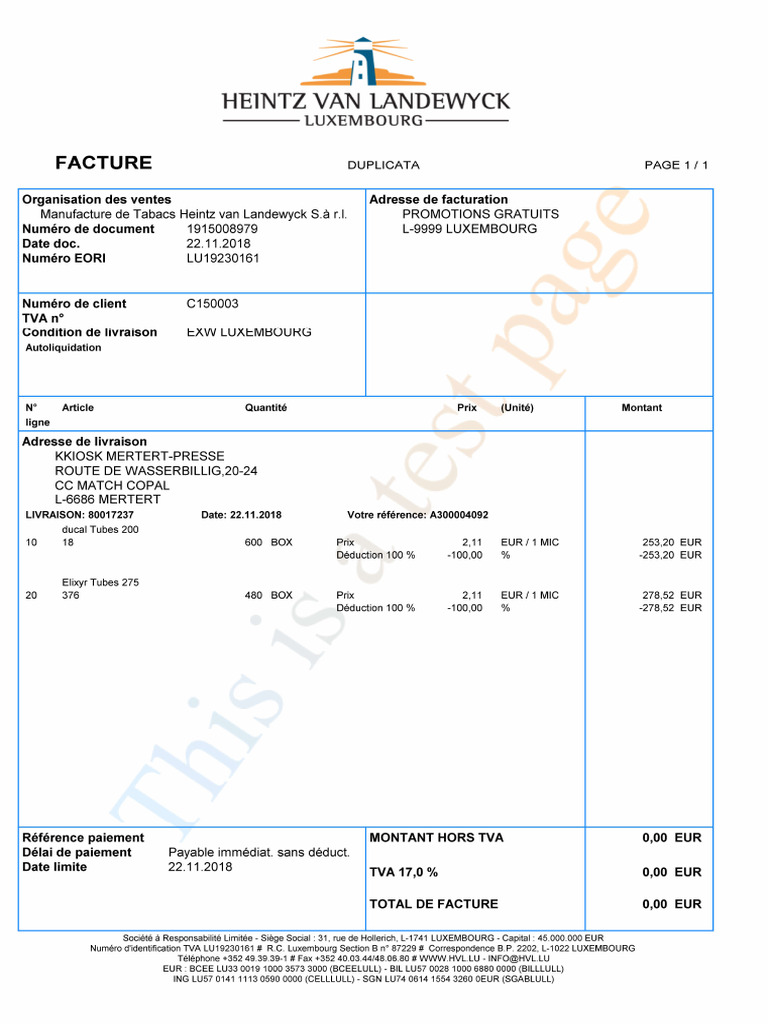 Exemple Formulaire Facture | PDF | Facture | Documents commerciaux