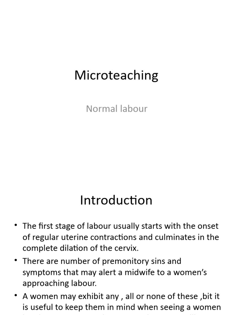 Microteaching On Labour | PDF